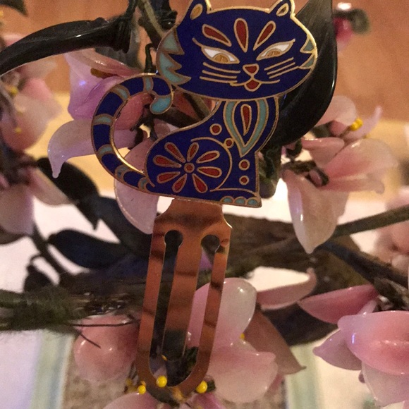 Vintage | Jewelry | Vintage Enamel Cat Bookmark | Poshmark